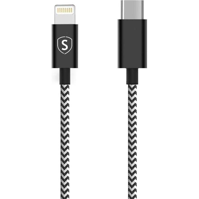 SIGN Skin USB-C naar Lightning kabel 2.1A, 1m - Zwart/Wit - Galaxus
