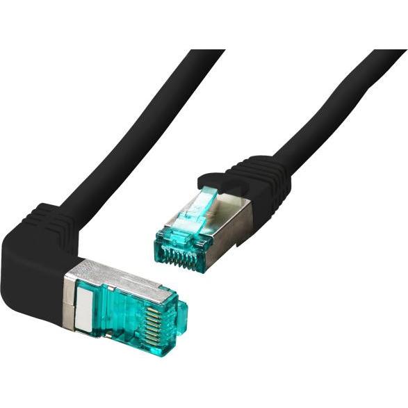 EFB Elektronik RJ45 Patchkabel S/FTP, Cat.6A, LSZH, einseitig 90° gewinkelt, 0,25m, schwarz ...