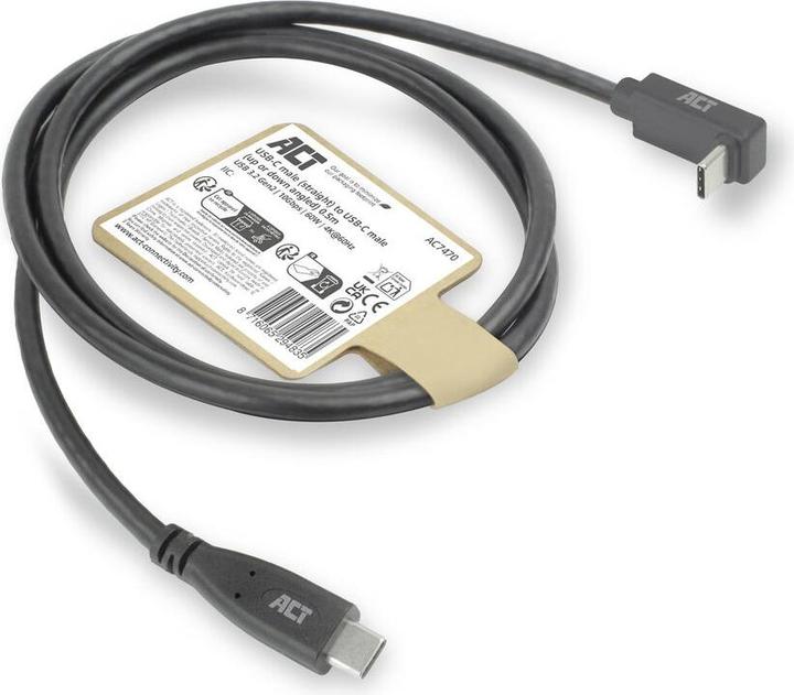 ACT USB 3.0 10Gbps 60W USB Type-C« (straight) to USB Type-C« (up/down ...