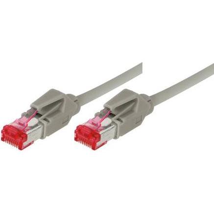 Tecline Patch cable S/FTP, PiMF, Cat 6, grey, 0.5 m halogen-free, with Draka cable and Hirose ...