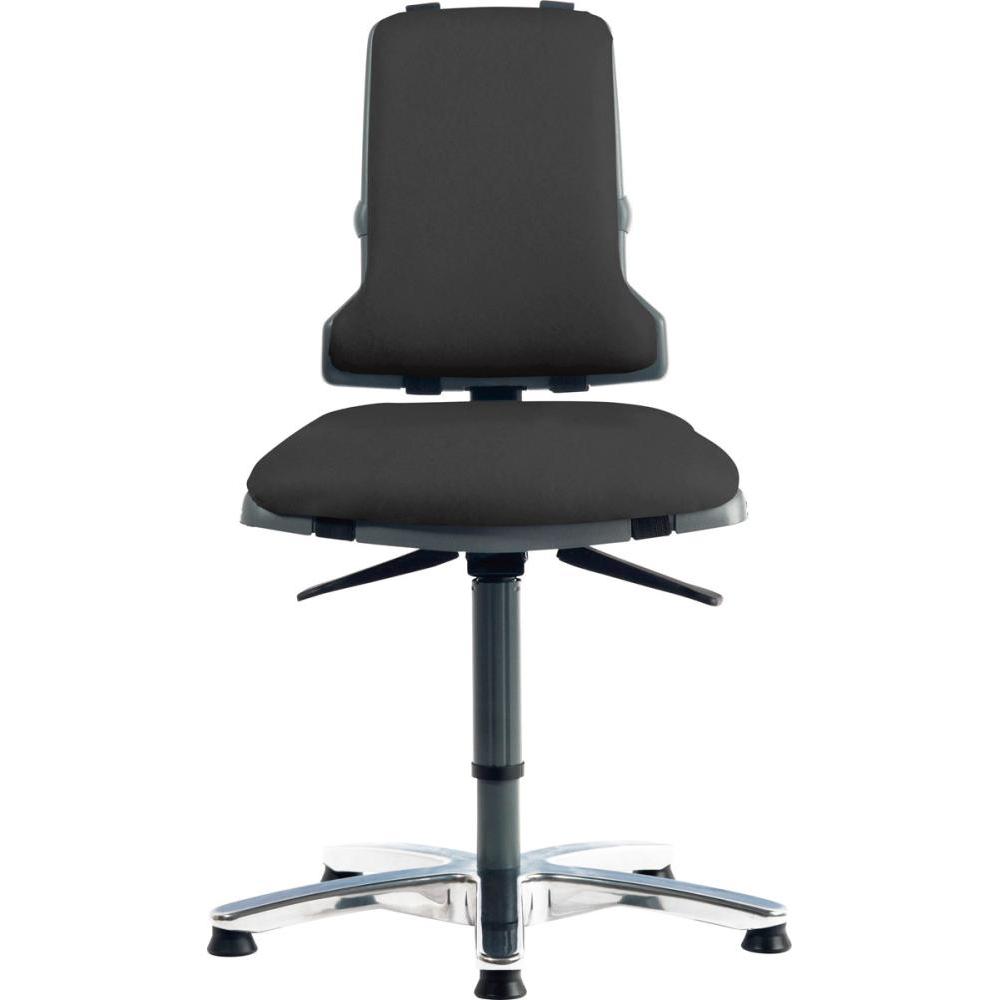 Bimos Arbeitsdrehstuhl Sintec 160 mit Kunstleder schwarz Sitzhöhe 450-600 mit Gleiter und Rollen ...