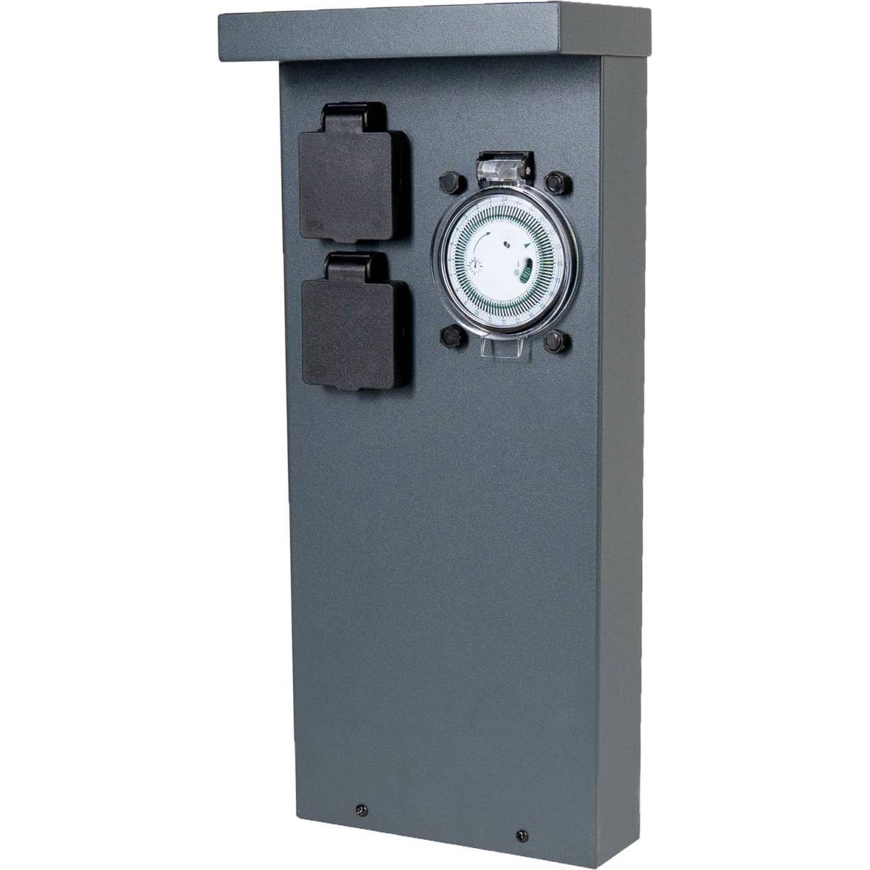 Grafner Stainless Steel Socket Pillar with Timer 2 Outdoor Sockets ...