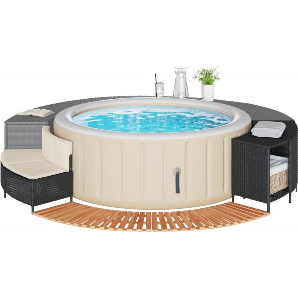 VidaXL Whirlpool Umrandung Poolumrandung Poolverkleidung Schwarz Poly ...
