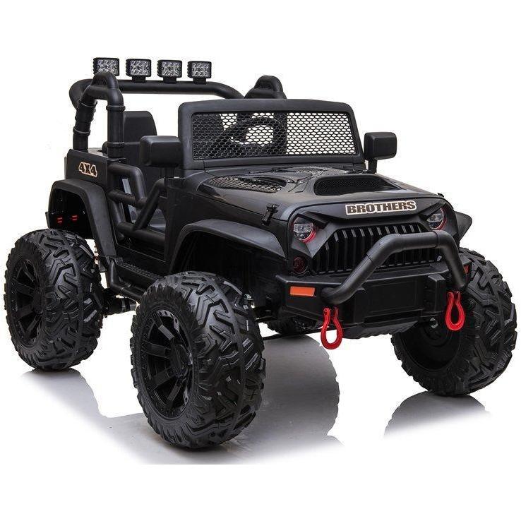 Lean Toys Single electric car for children JEEP JC666, black lacquered ...