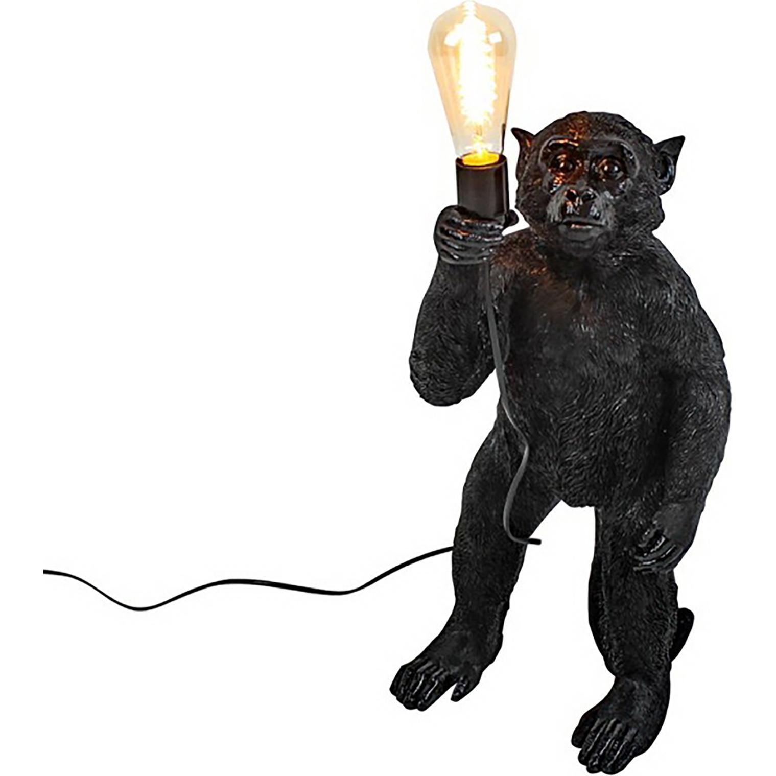 Werner Voss Monkey floor lamp Koko, standing black, polyresin, 26 ...