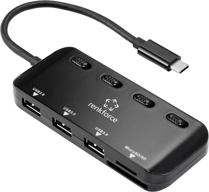 Renkforce USB-C hub with 3x USB-A port and card reader - Galaxus