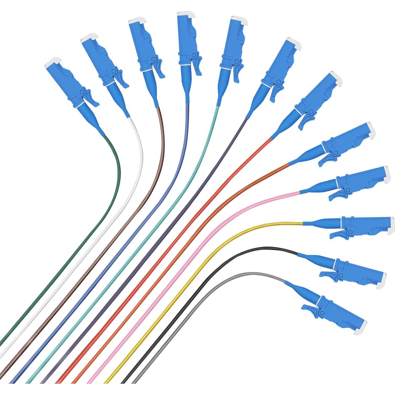 Helos Faserpigtail 12 x E2000® (LSH) UPC, OS2 9/125 (X) m, easy strip, 2,0m - Digitec