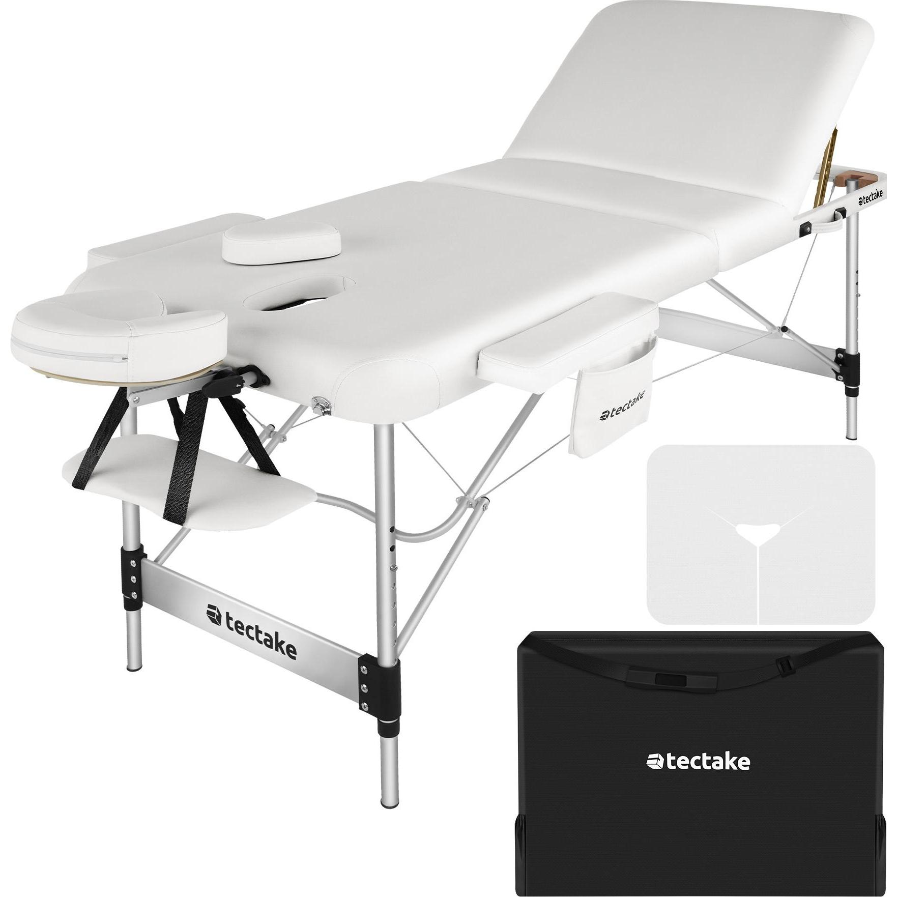 tectake 3 Zonen Massageliege mit 5cm Polsterung und Aluminiumgestell ...