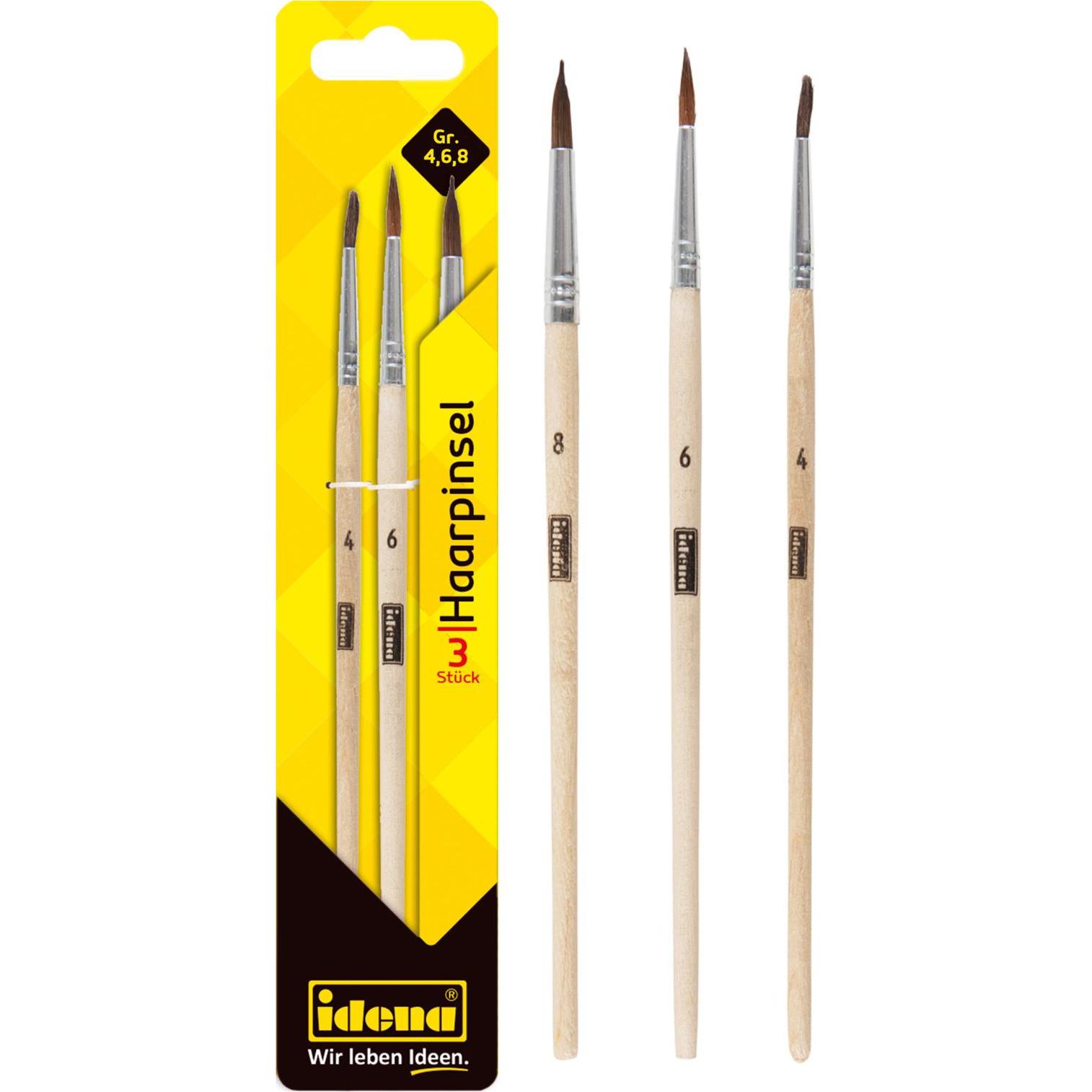 Idena Haarpinsel 3er Grössen 4 6 8 FSC100% - kaufen bei Galaxus