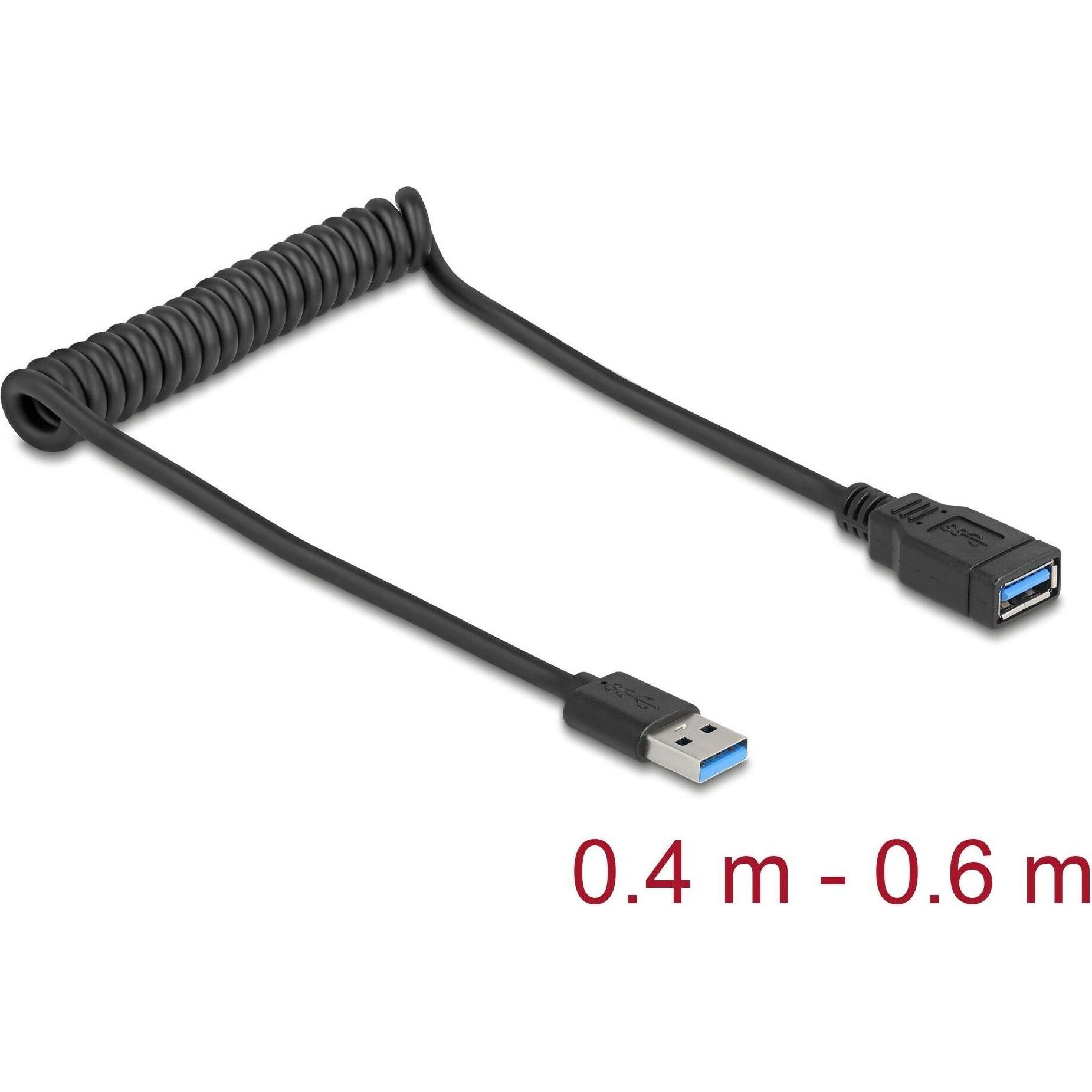 Delock USB 5 Gbps Spiralkabel Typ-A Stecker zu Typ-A Buchse - Digitec